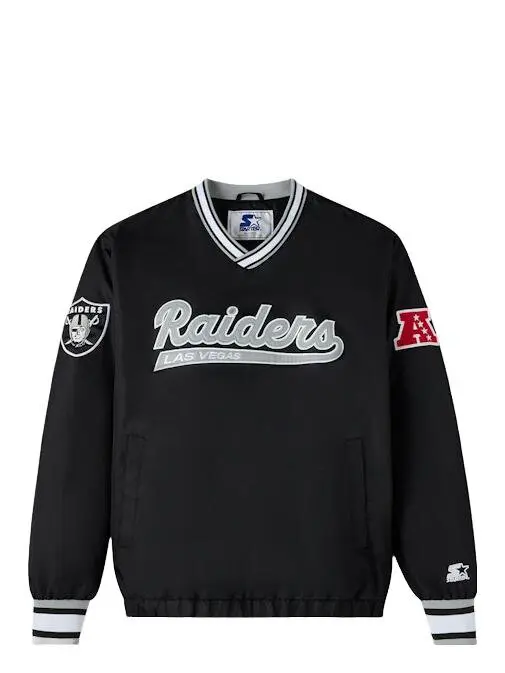 OVO X Nfl Las Vegas Raiders Starter Trainer Pullover Jacket - Black