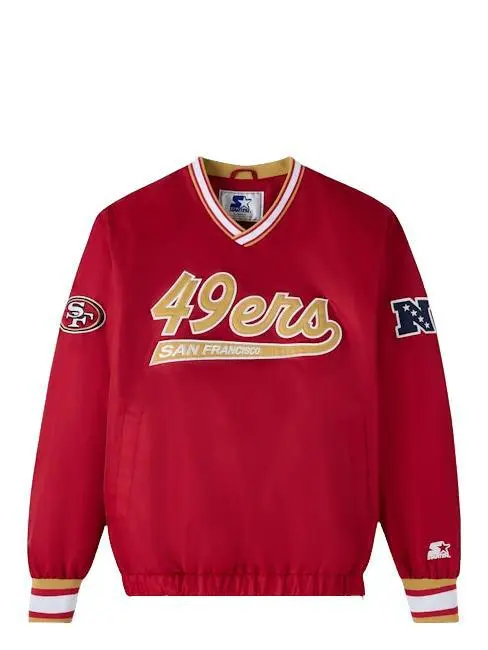 OVO X Nfl San Francisco 49ers Starter Trainer Pullover Jacket - Red