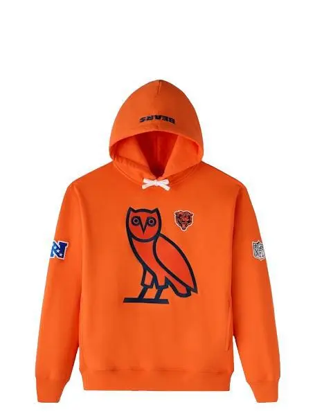 OVO X Nfl Chicago Bears Og Owl Hoodie - Orange