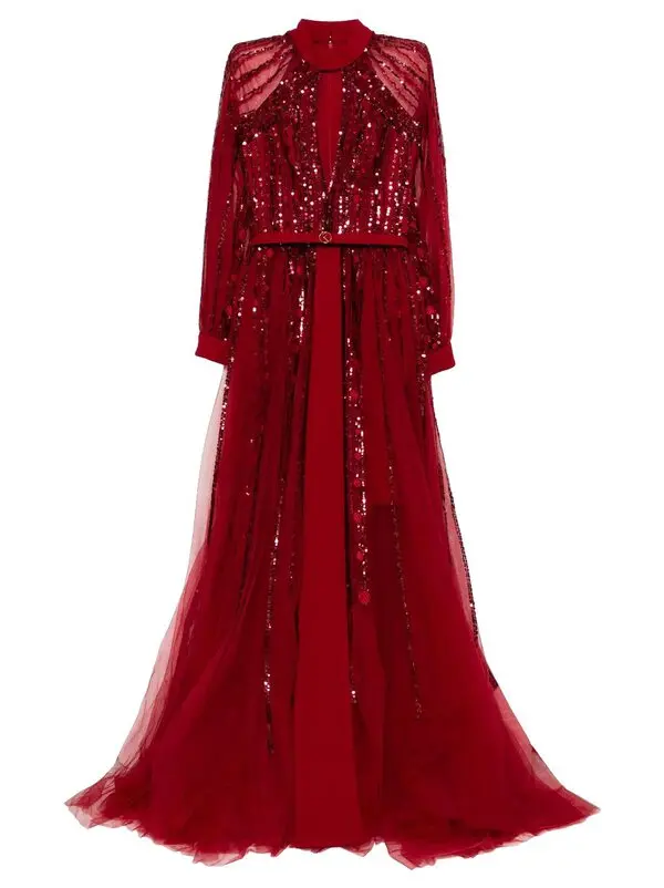 SAIID KOBEISY Embroidered Dress - Red