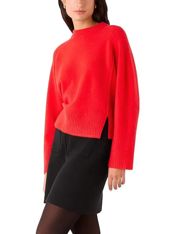 Whistles Side Split Knit Top - Red