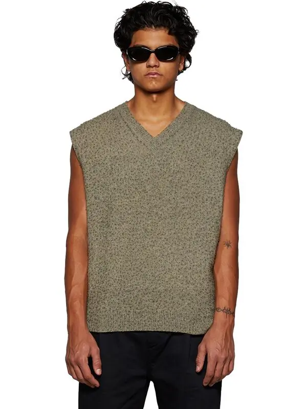 MAISON MARGIELA V-neck Stole - Sage Green