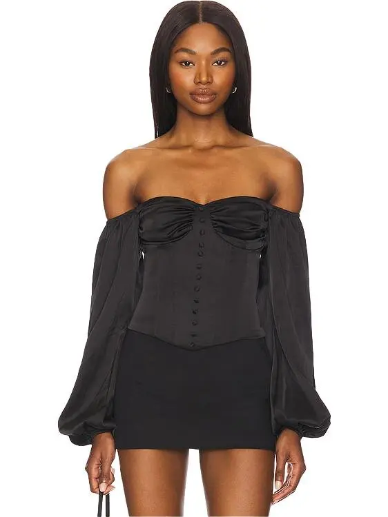 MORE TO COME Gabriella Corset Top - Black