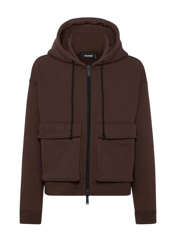 Dsquared2 Icon Zip-up Hoodie - Brown