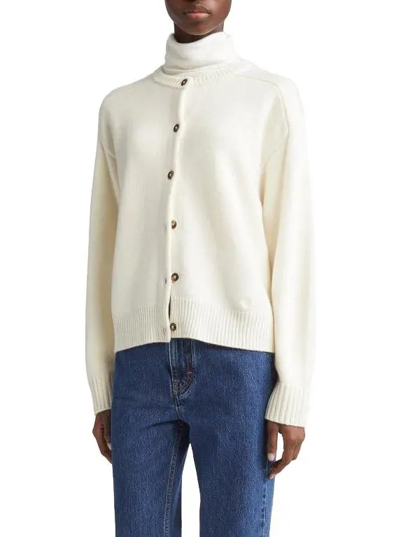 Loulou De Saison Aidar Crop Wool & Cashmere Crewneck Cardigan - Ivory