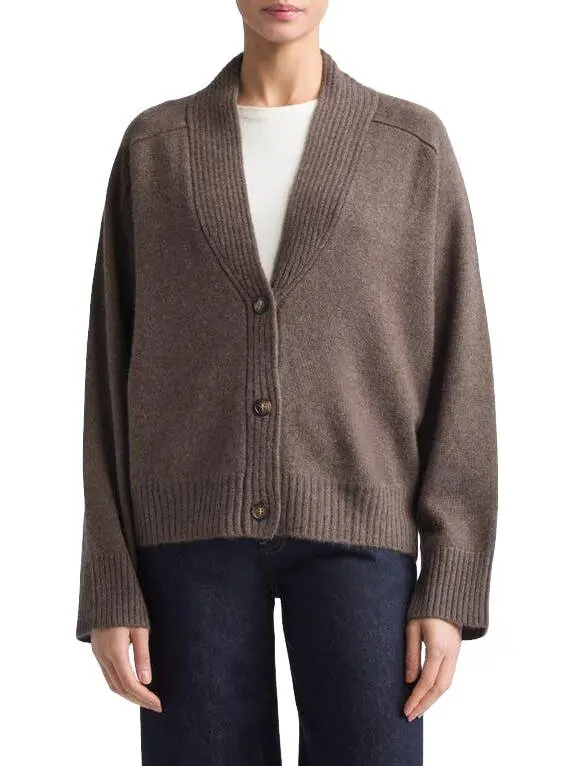 Loulou De Saison Kaia Cashmere V-neck Cardigan - Coffee