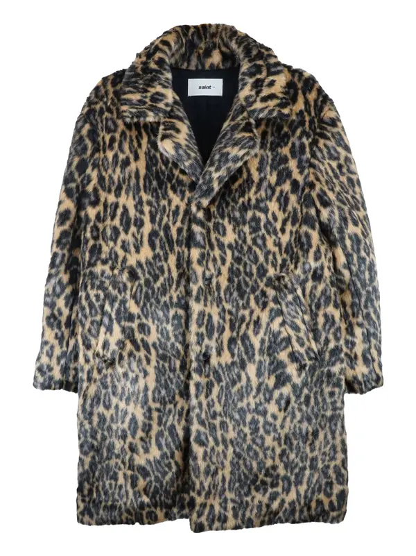 SAINT MXXXXXX Leopard-print Faux-fur Coat - Neutrals