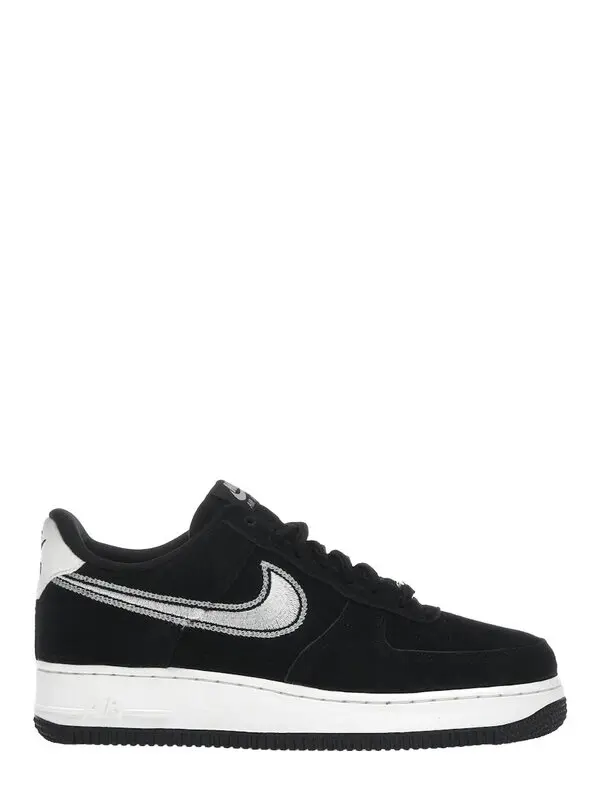 Nike Air Force 1 '07 Lv8 Embroidered Swoosh Sneakers - Black/sail