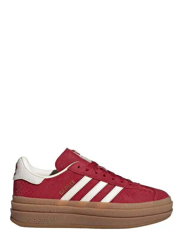 Adidas Gazelle Bold Year Of The Snake Sneakers - Active Maroon/cream White/gold Metallic
