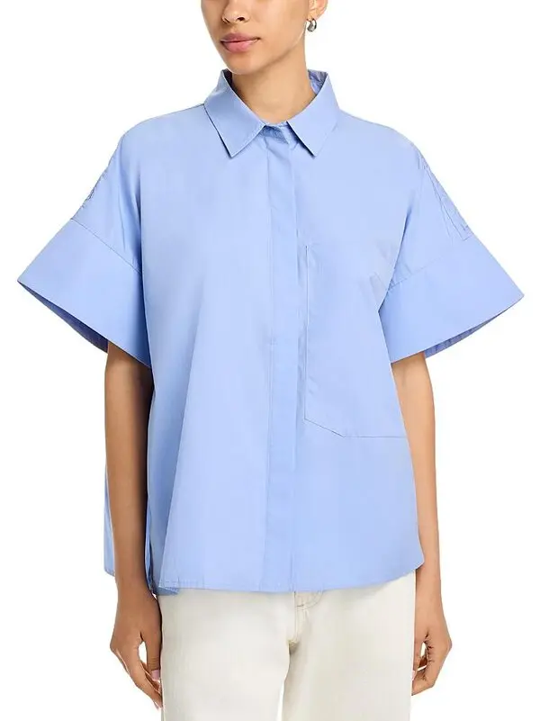 Co Button-front Shirt - Blue