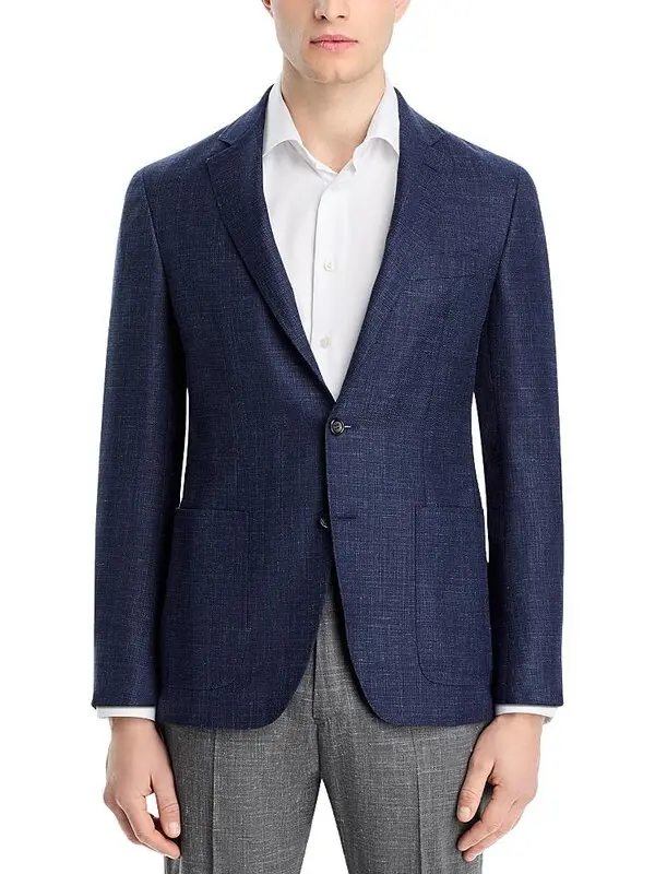 Canali Kei Melange Hopsack Sport Coat - Navy