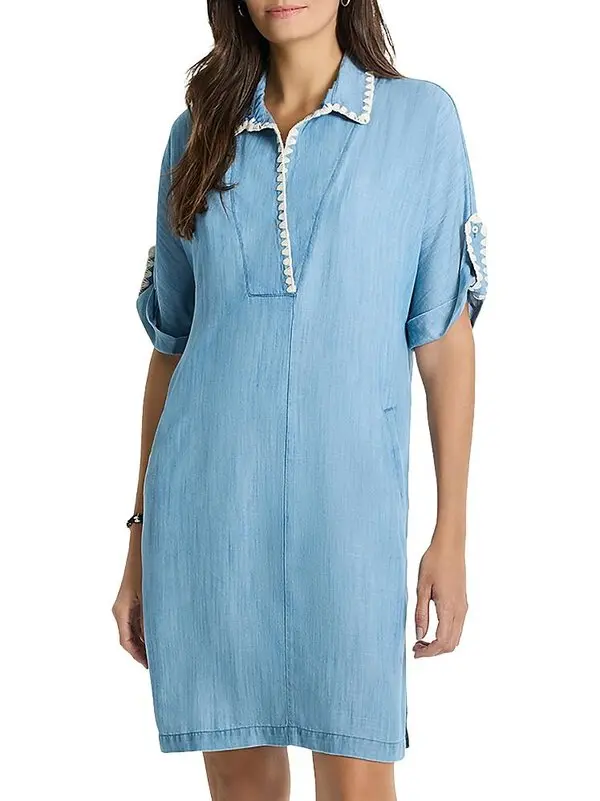 NIC+ZOE Denim Devon Shirt Dress - Mid Wash