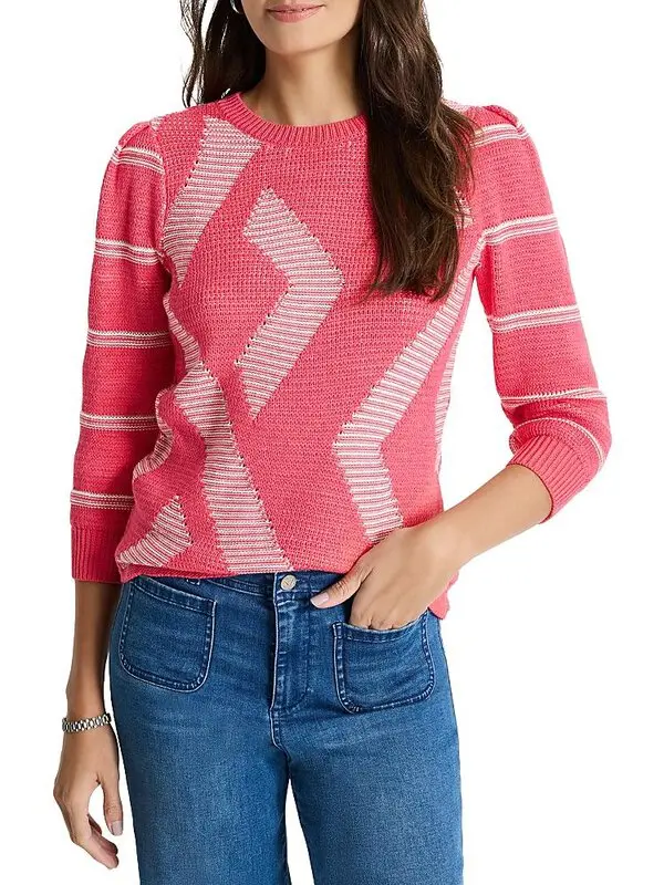 NIC+ZOE This And That Sweater - Pink Multi