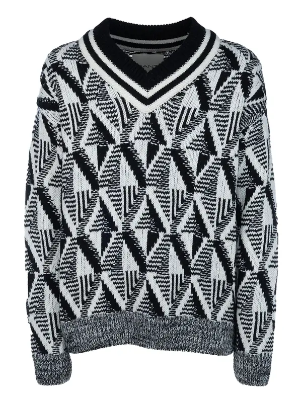 Gant Geometric-pattern Jumper - Black