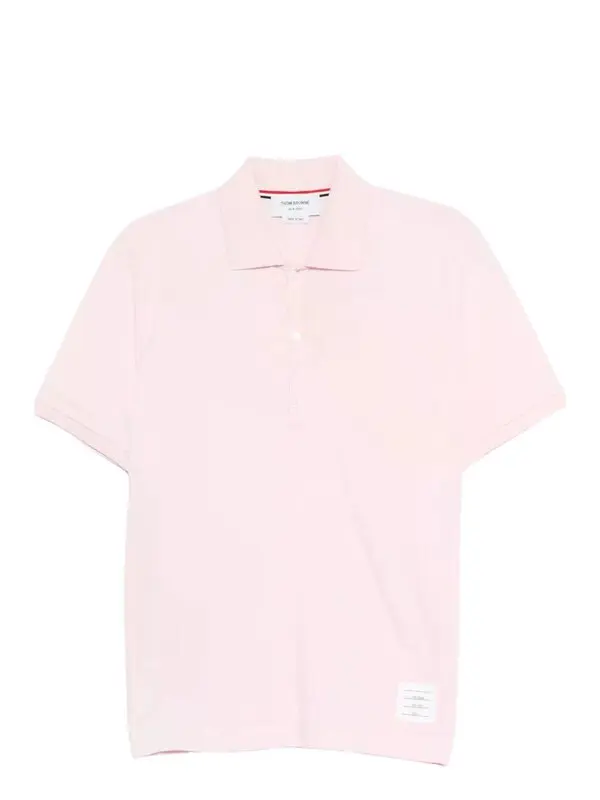 Thom Browne 4-bar Cotton Polo Shirt - Pink