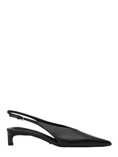 TONY BIANCO Charlie Slingback Kitten Heel Pumps - Black Nappa