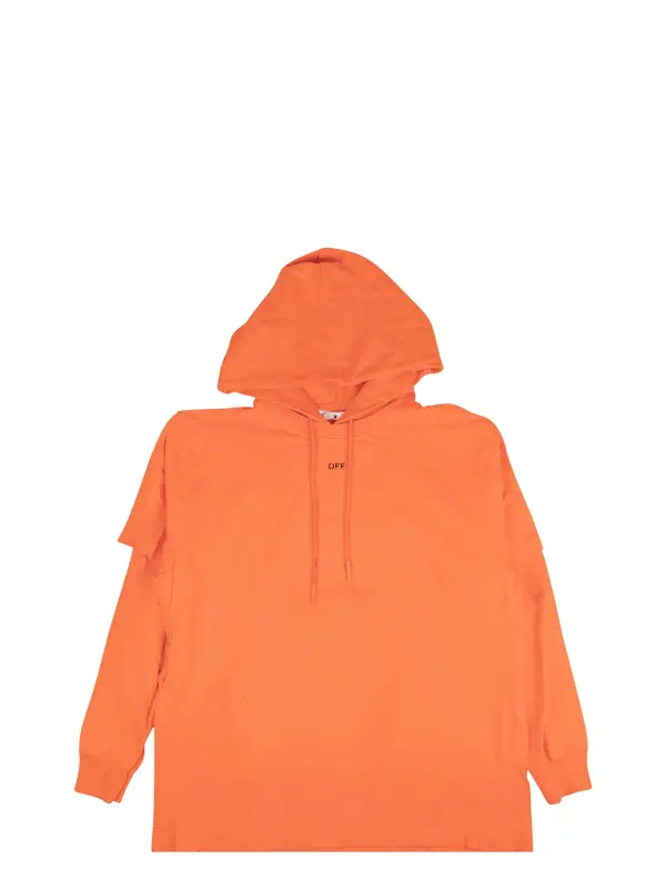 Off-White Stencil Double Tee Hoodie - Orange