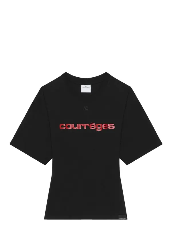 COURREGES Logo-print T-shirt - Black