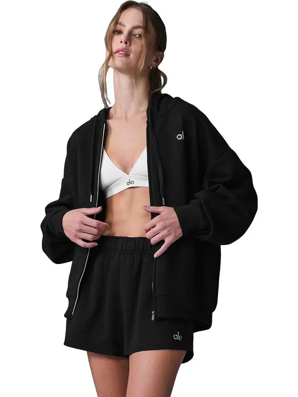 Alo Yoga Accolade Full Zip Hoodie - Black