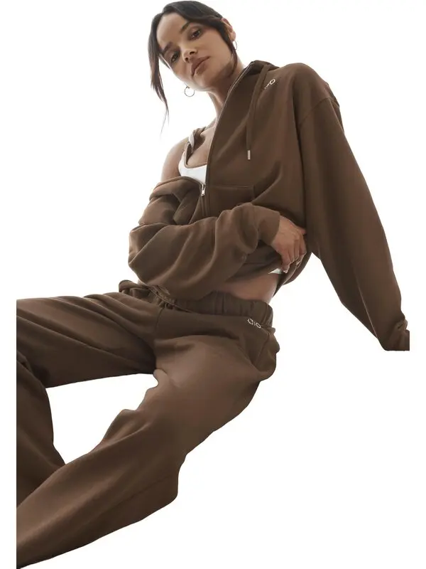 Alo Yoga Accolade Full Zip Hoodie - Java Brown
