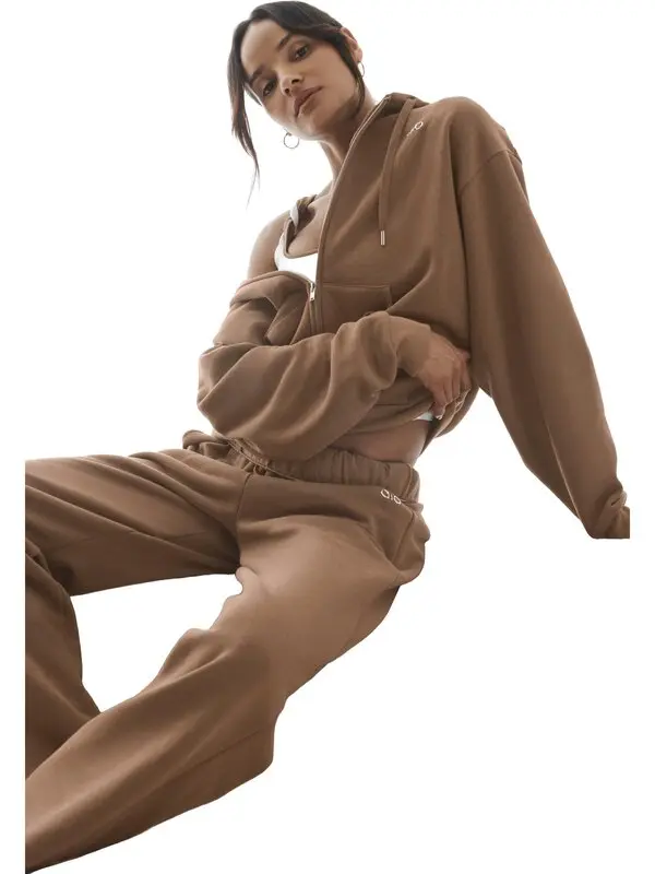 Alo Yoga Accolade Full Zip Hoodie - Java Brown
