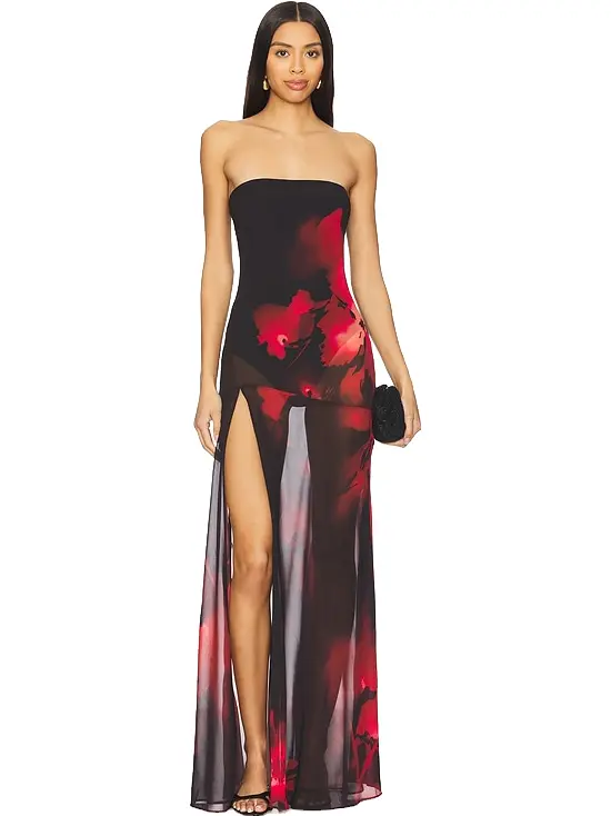 Nbd Adeliza Maxi Dress - Dyed Foliage Floral
