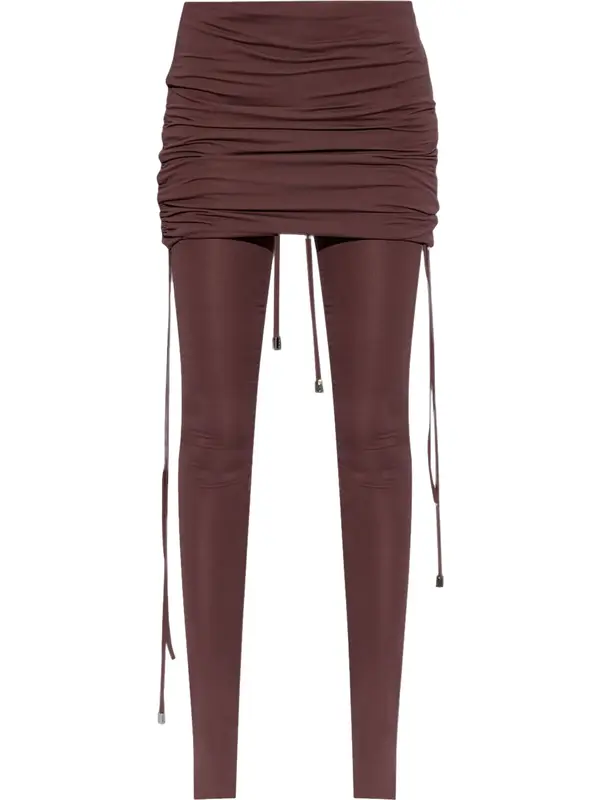 Attico Draped-design Leggings - Brown