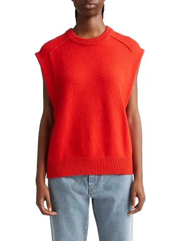 Loulou De Saison Mari Boxy Wool & Cashmere Sweater - Chili