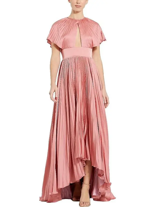 Mac Duggal Front Cutout Pleated High-low Dress - Dusty Rose