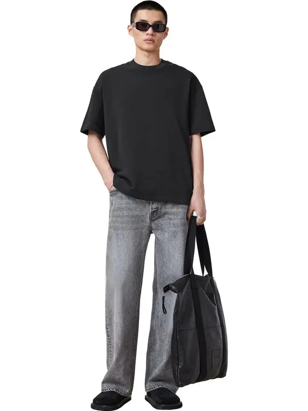 ALLSAINTS Haven Embroidered Logo Oversized T-shirt - Jet Black
