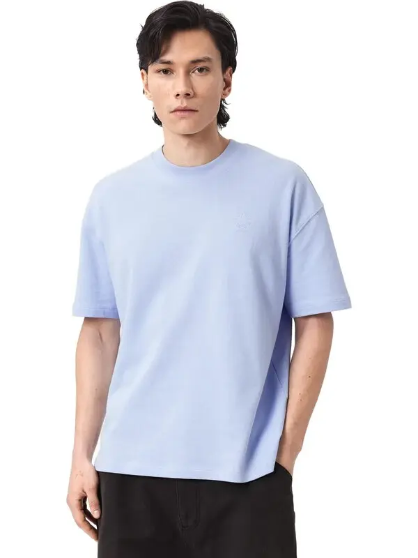 ALLSAINTS Haven Embroidered Logo Oversized T-shirt - Villa Blue