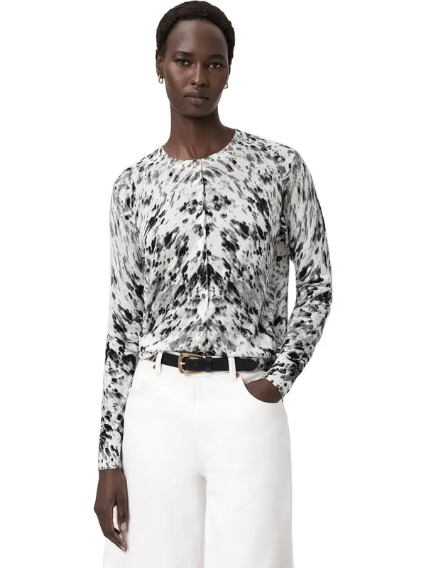 ALLSAINTS Anouk Merino Wool Cardigan - White