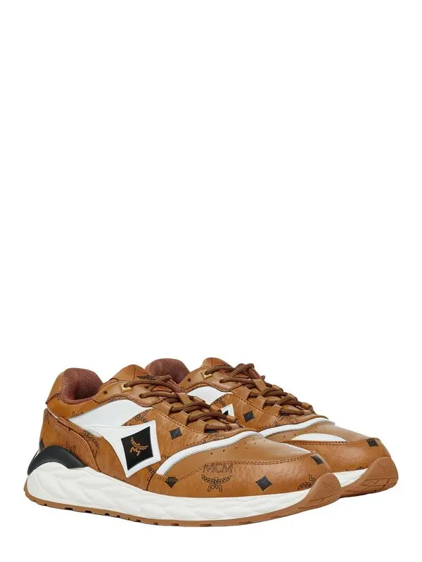 Mcm Skywander Visetos Sneakers - Cognac