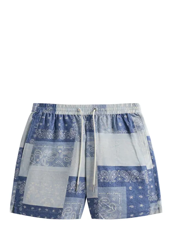 Kith Washed Paisley Active Short - Blue