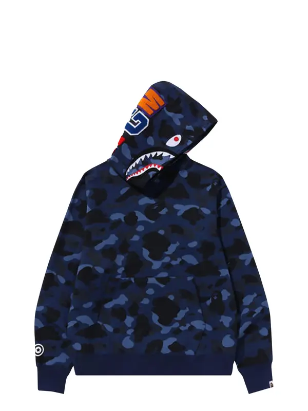 BAPE Color Camo Shark Pullover Hoodie - Blue