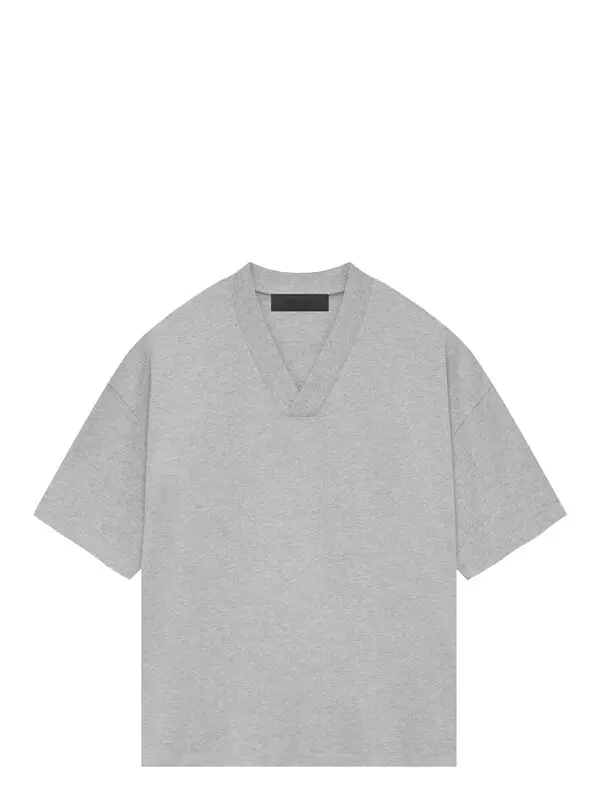 Fear Of God V Neck T-shirt 'light Heather - Grey