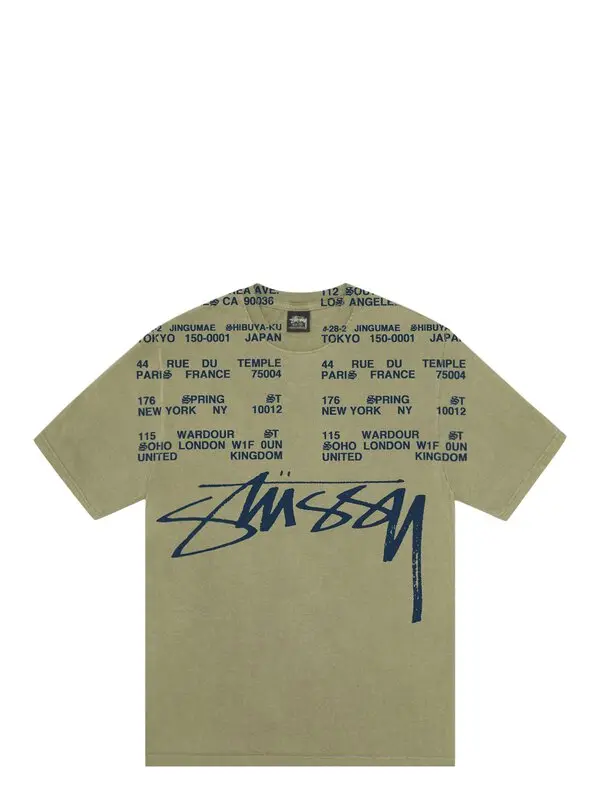 StÜssy Locations Tee Pigment Dyed 'olive - Green
