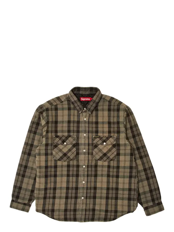 Supreme Quilted Flannel Snap Shirt - Black