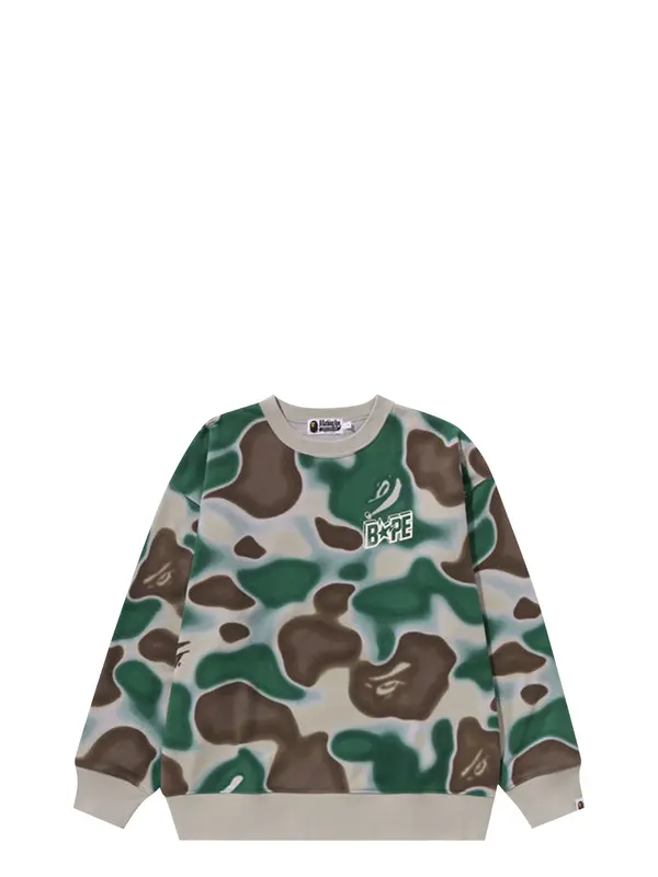 A BATHING APE Liquid Camo Sta Crewneck Sweater - Green