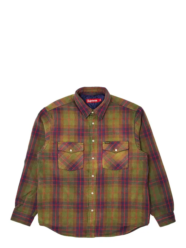 Supreme Quilted Flannel Snap Shirt - Green