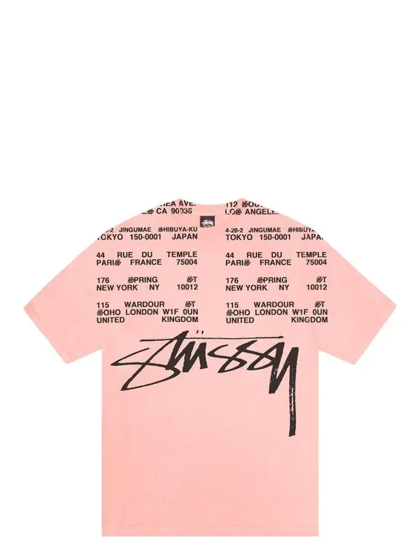 StÜssy Locations Tee Pigment Dyed 'coral - Pink