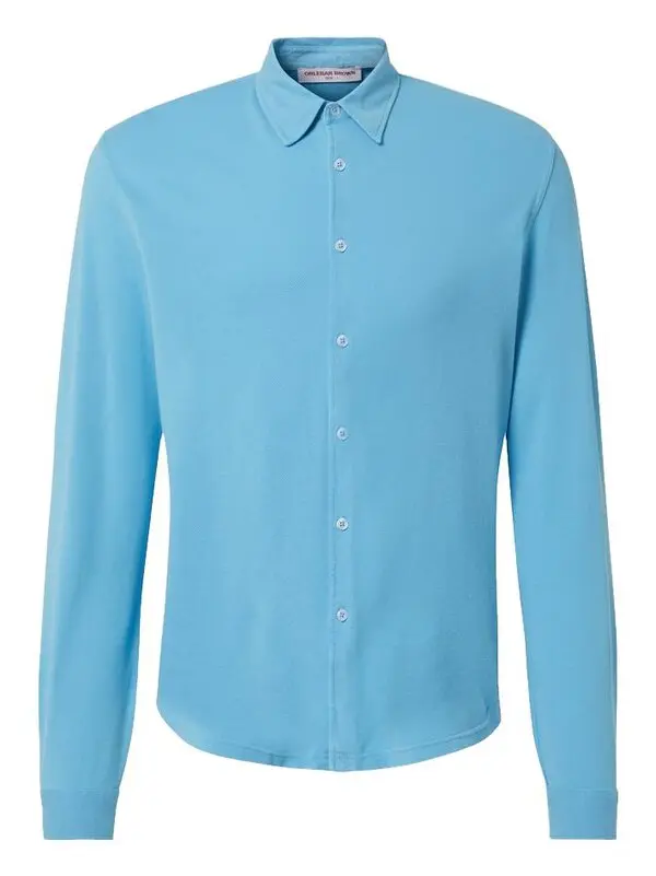 Orlebar Brown Giles Cotton Pique Shirt - Blue
