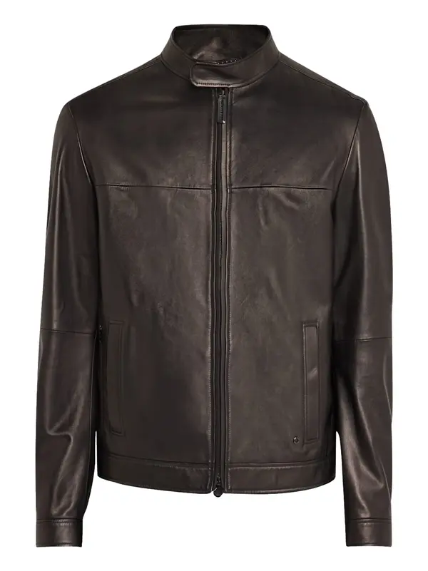 Stefano Ricci Leather Moto Jacket - Black
