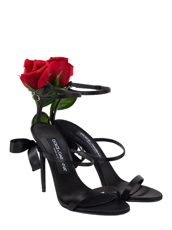 Dolce & Gabbana Satin Sandals - Black