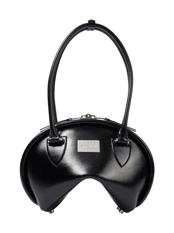 Acne Studios Bowlina Mini Leather Shoulder Bag - Black