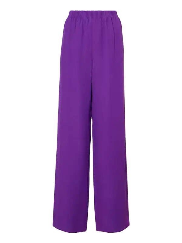 Valentino Garavani Cady Couture Wide-leg Pants - Purple