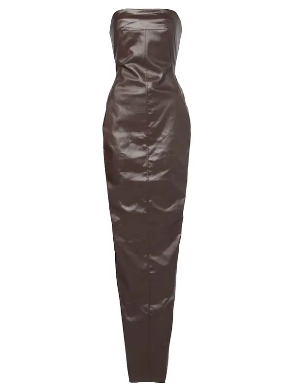 Rick Owens Denim Bustier Gown - Brown