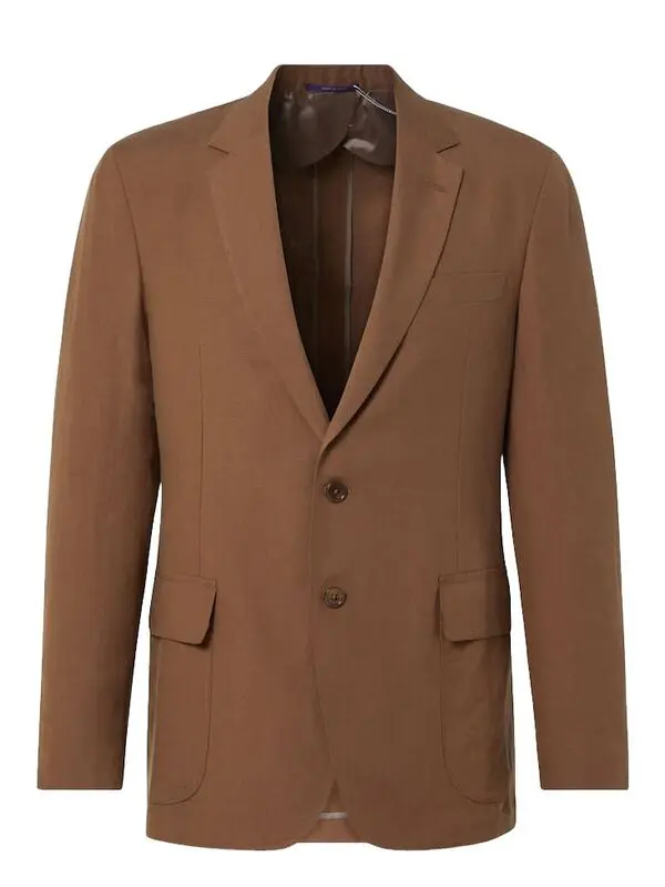 Ralph Lauren Purple Label Silk And Linen Single-breasted Blazer - Brown