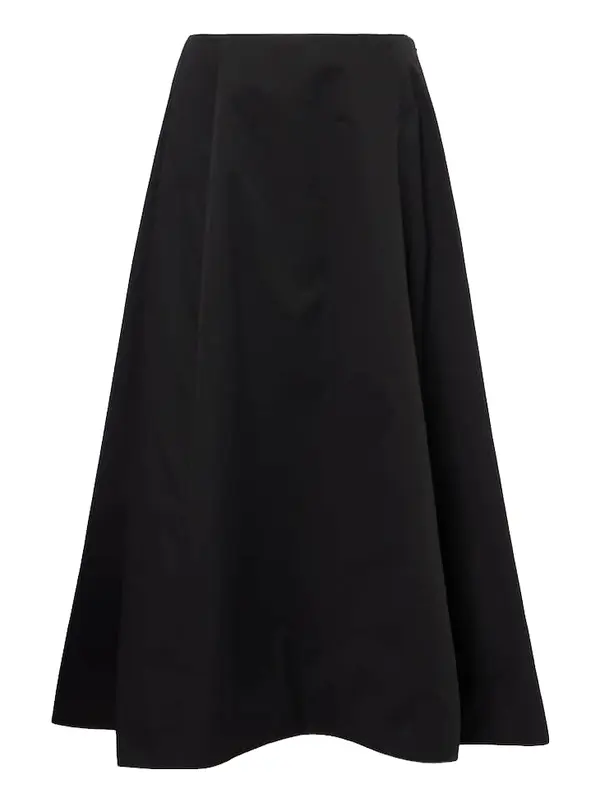 Balenciaga Cotton Twill Midi Skirt - Black