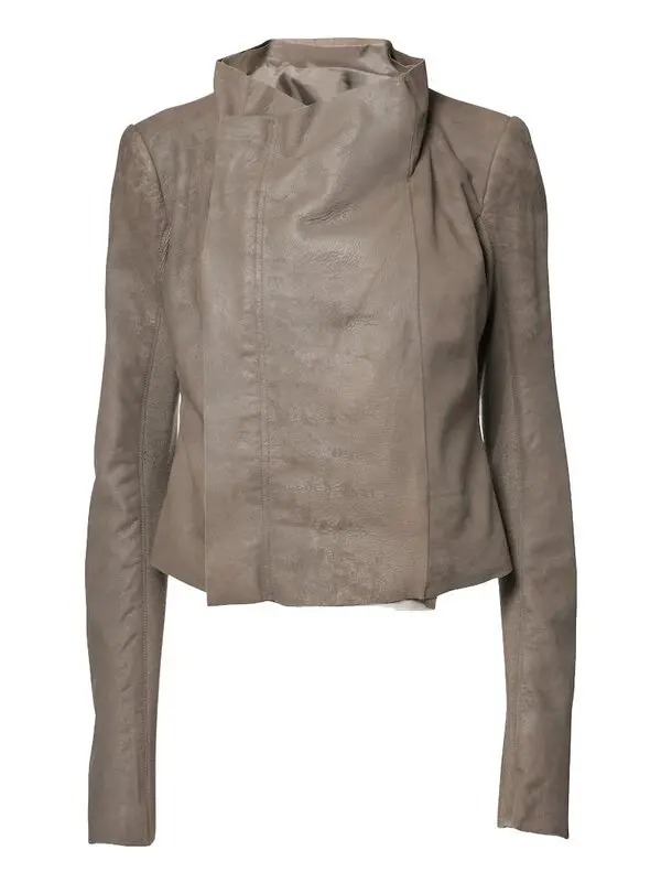 Rick Owens Leather Biker Jacket - Grey